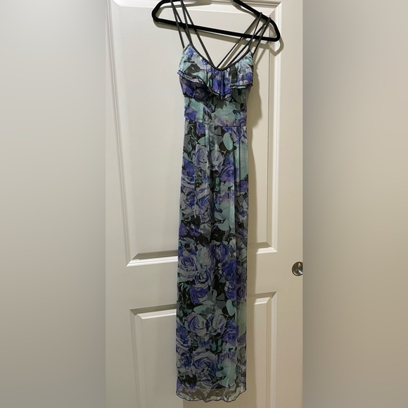 Jessica Simpson | Dresses | Jessica Simpson Purple Blue Floral Maxi ...